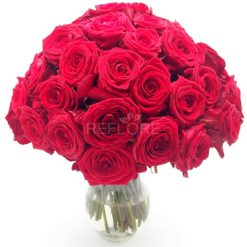 Mazzo di 50 rose rosse splendido e unico nel suo genere